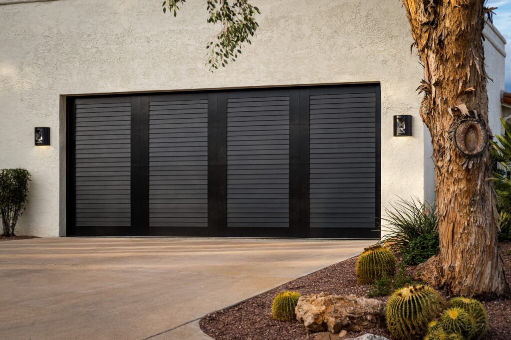 Black Clopay Canyon Ridge Louver Garage Door - Doorvana Garage Doors
